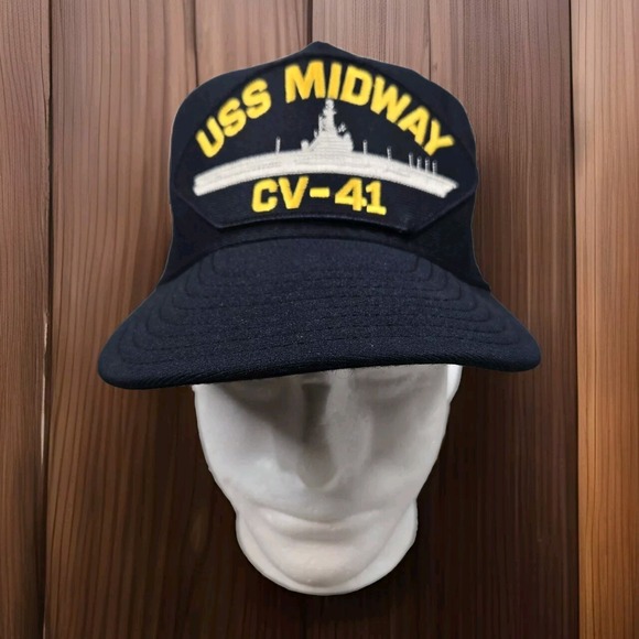 Accessories | Uss Midway Cv41 Navy Ship Hat Military Snapback Hat ...